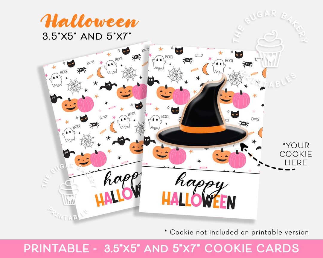 Happy Halloween Cookie Card 3.5x5 and 5x7 Mini Halloween - Etsy