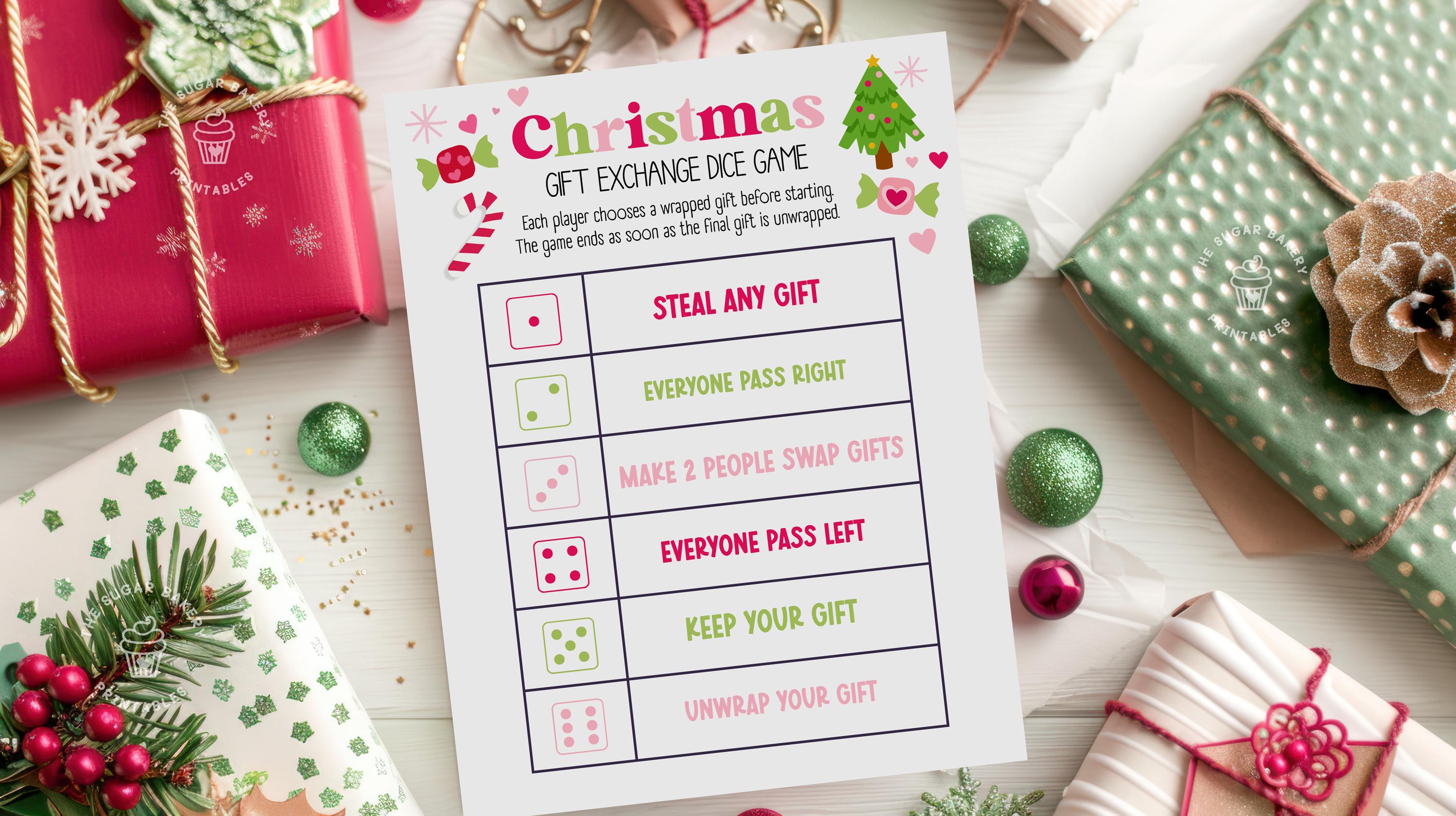 Christmas Dice Game Printable Fun Classroom Gift Exchange Game for Kids ...
