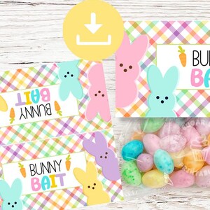 Easter BUNNY BAIT Printable Bag Topper, Easter Treat Bag Colorful ...