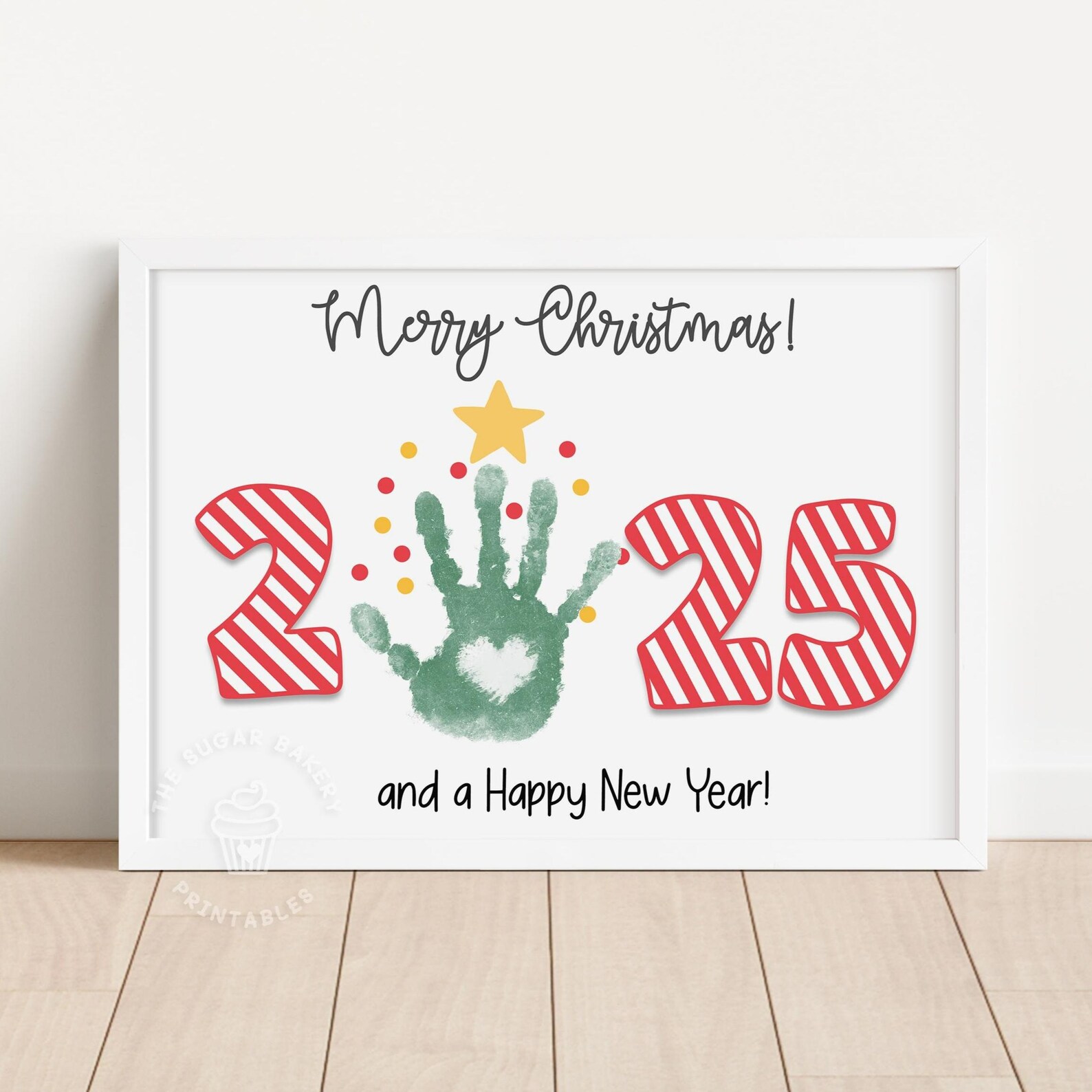 2025 Christmas Handprint Art Printable, Merry Christmas Kids Craft ...
