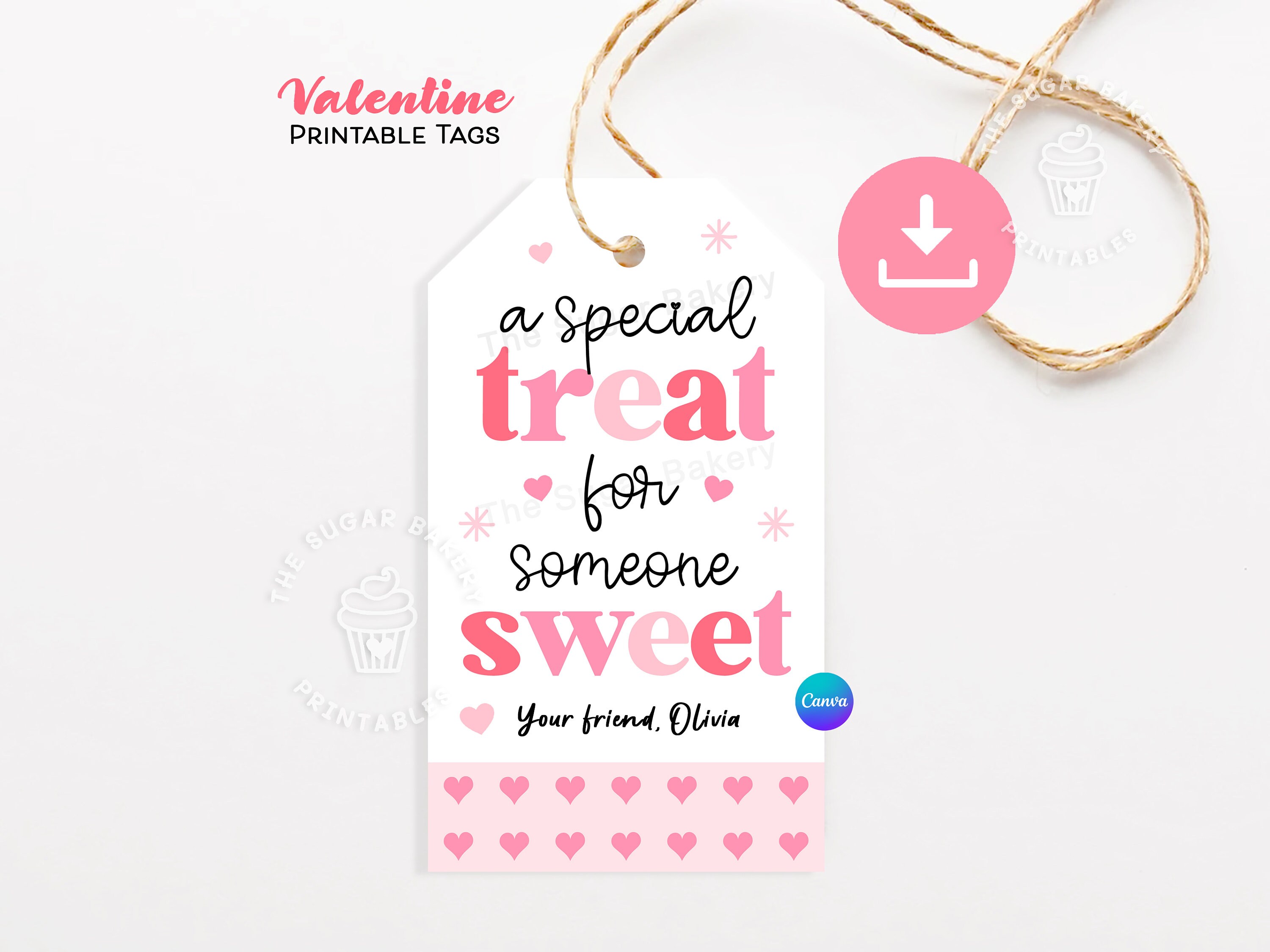 Printable Valentine Gift Tag, A Special TREAT for Someone SWEET Tags ...