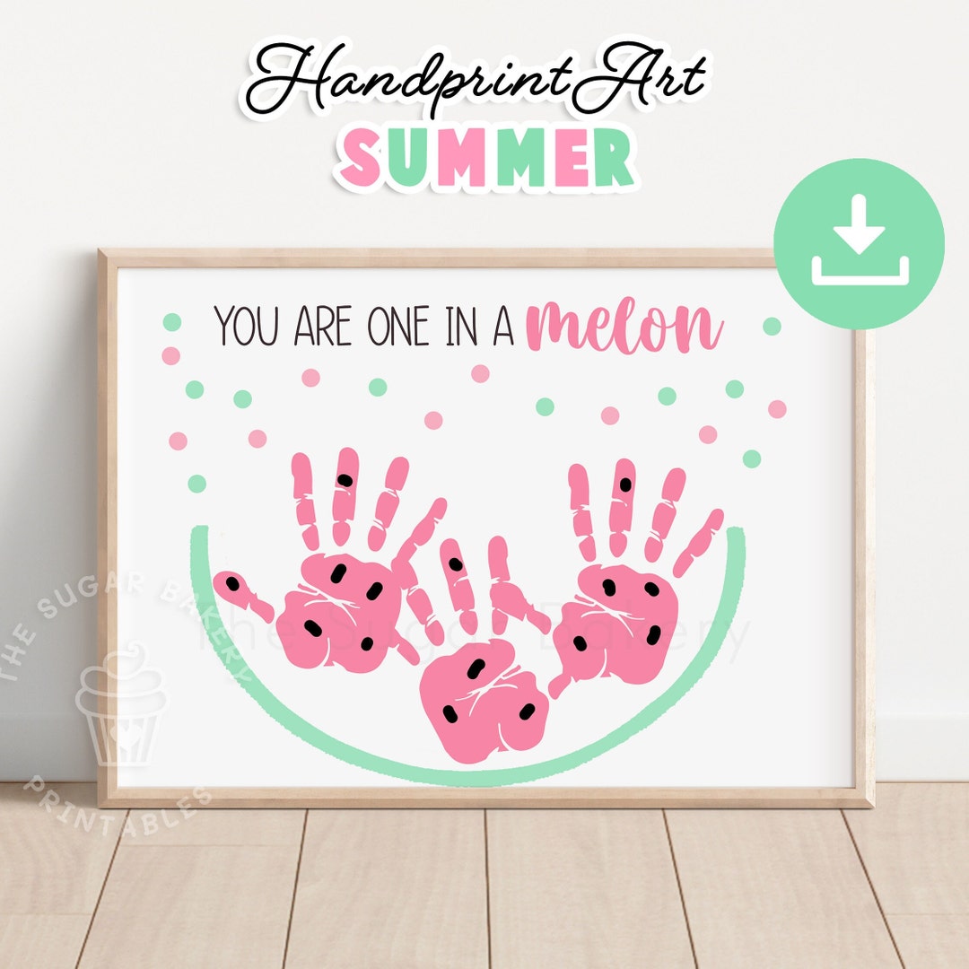 Summer Handprint Craft, Watemelon One in a MELON, Summer Handprint Art ...