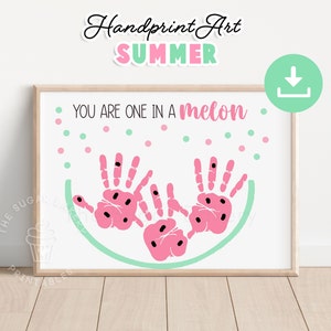 Summer Handprint Craft, Watemelon One in a MELON, Summer Handprint Art ...