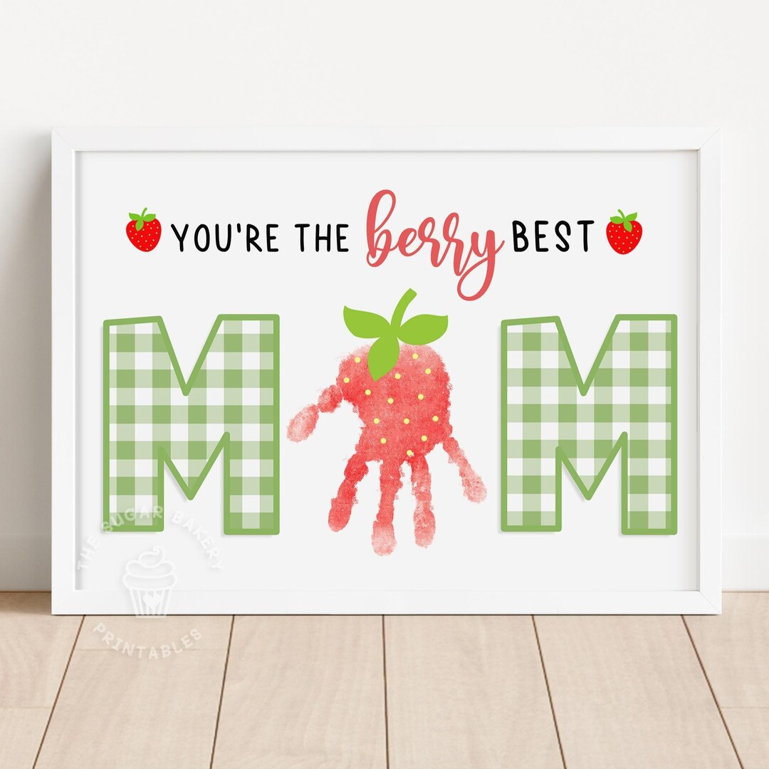 Mothers Day Berry Handprint Strawberry HANDPRINT Art for Kids BERRY ...