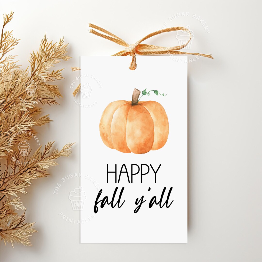 Happy FALL Y'all Cookie TAGS, Printable Autumn Treat Tags, Fall Gift ...
