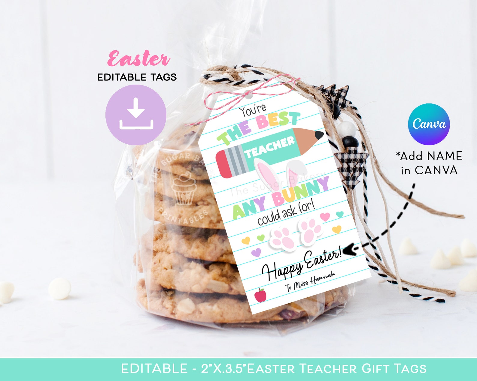 Printable Easter Teacher Gift Tag, Teacher Appreciation TAG, Easter ...