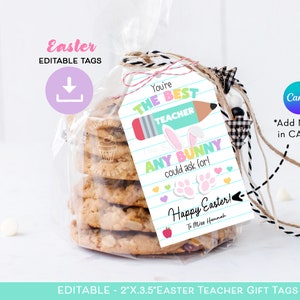 Printable Easter Teacher Gift Tag, Teacher Appreciation TAG, Easter ...