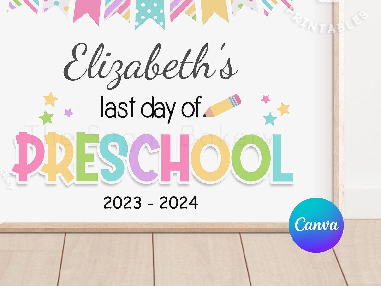 Last Day of PRESCHOOL EDITABLE SIGN, Last Day of Preschool, Editable ...