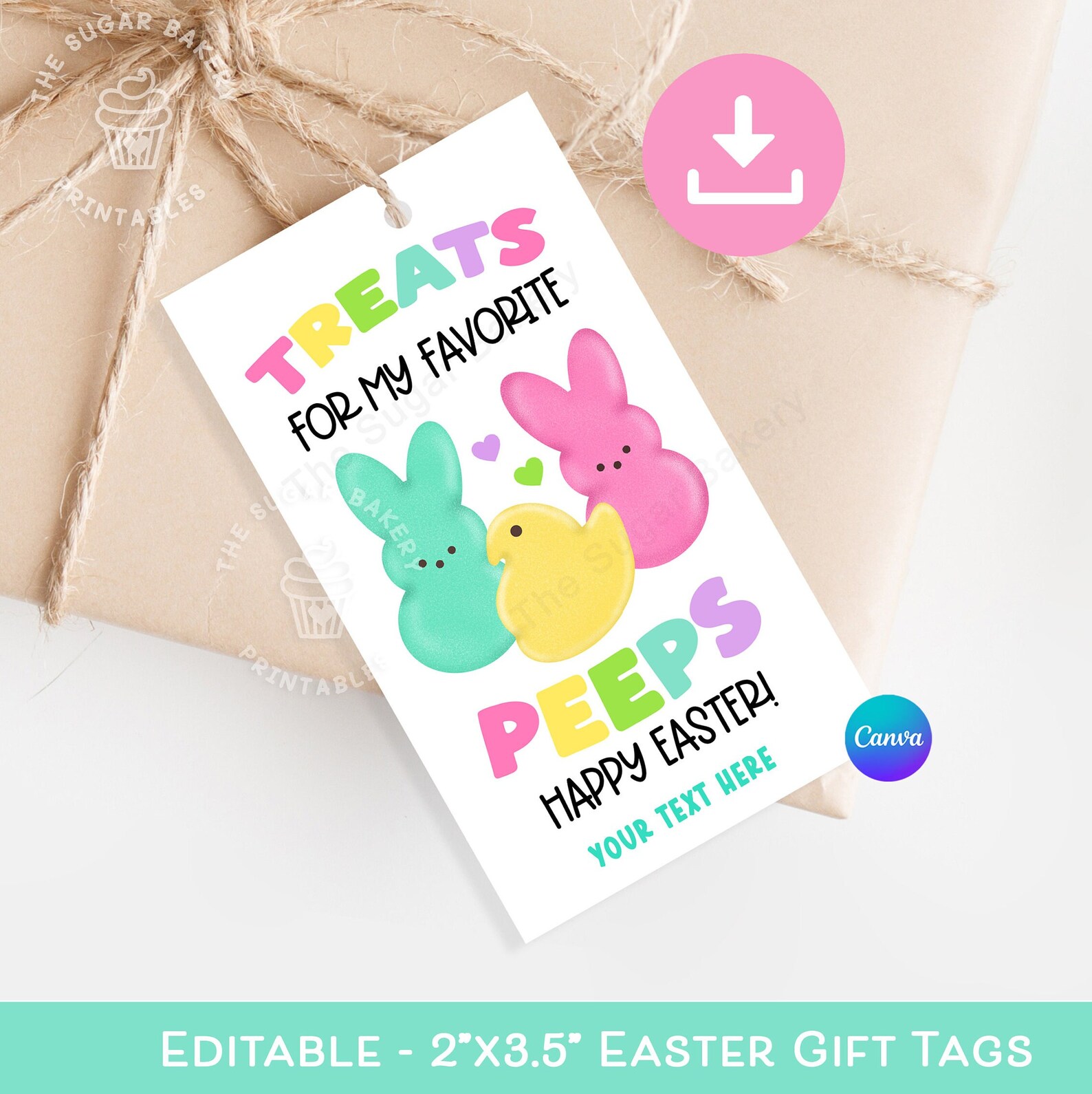 Treats for My PEEPS TAG Editable EASTER Peeps Gift Tags Peeps Treat ...
