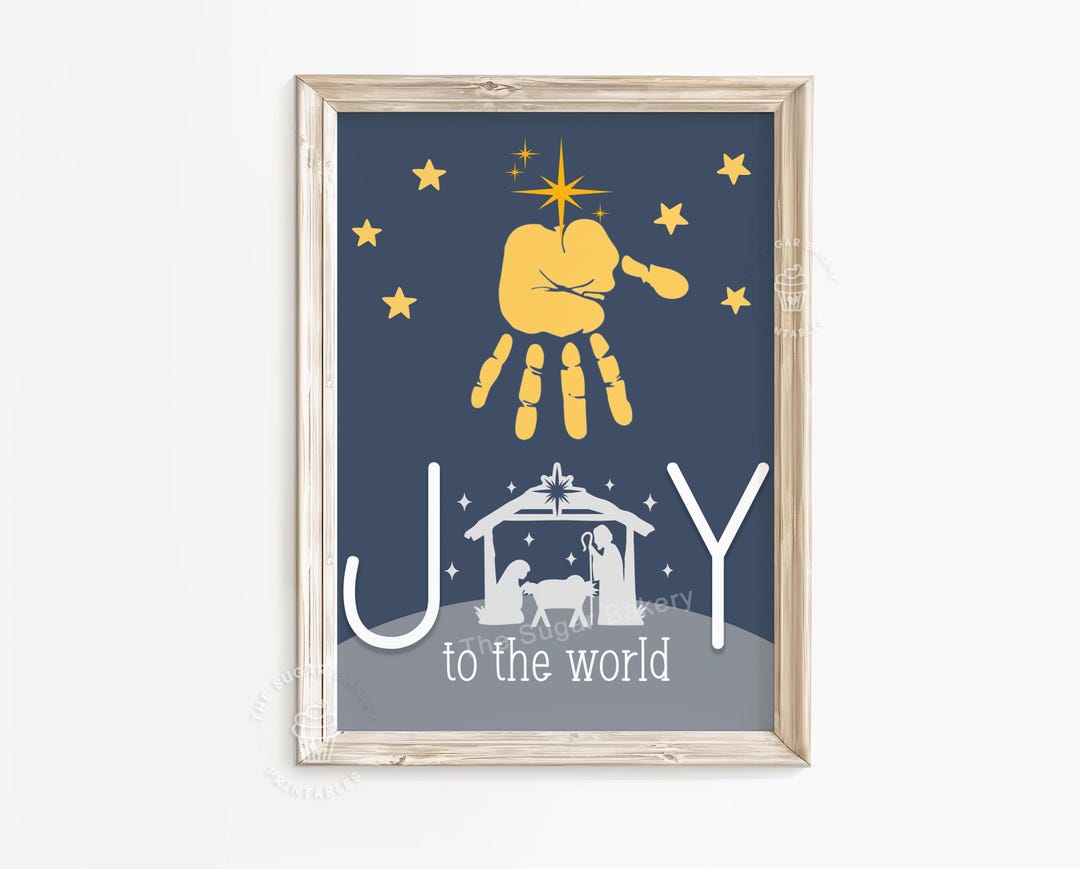 Christmas NATIVITY Handprint Art, JOY to the World, Sunday School Craft ...