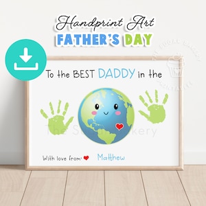Fathers Day Handprint Craft Printable Best DADDY in the WORLD Handprint ...