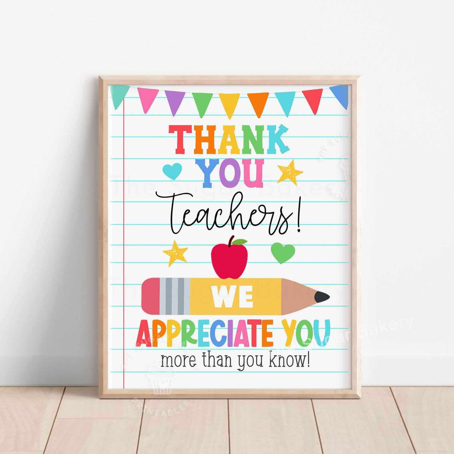 TEACHER Appreciation Sign Printable Thank You Teachers Appreciation ...