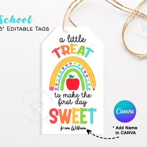 A Little Treat to Make the FIRST DAY Sweet Tag, EDITABLE First Day of ...