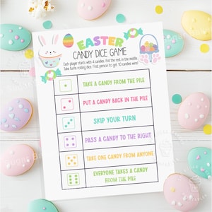 Easter Dice Game Printable Fun Classroom Candy Exchange Game for Kids ...