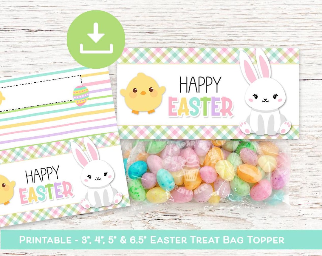 Easter Treat Bag Topper, Easter Cookie Bag TOPPERS, Easter Classroom ...