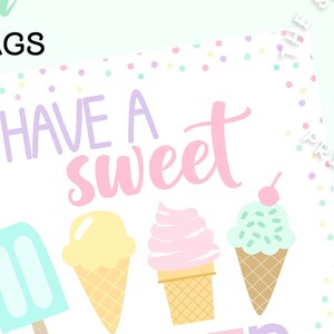 Have a Sweet Summer Tag, Ice Cream Cookie Treat Tag, TEACHER Thank You ...
