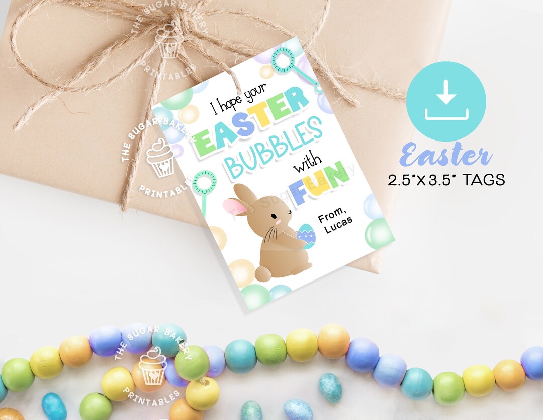 Easter Bubble Tags, Hope Easter BUBBLES With FUN, BUBBLES Tag ...