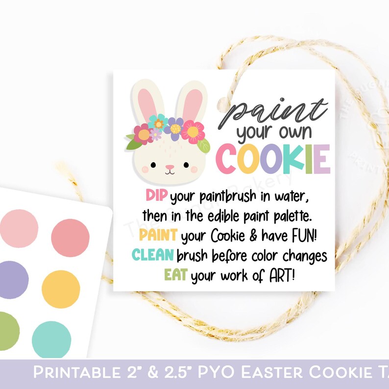 PYO Easter Cookie Tag, Easter Bunny Cookie Pyo Instructions, PYO Cookie ...