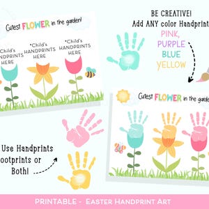 Spring Flower Handprint Craft Printable – Easter Flower Garden ...