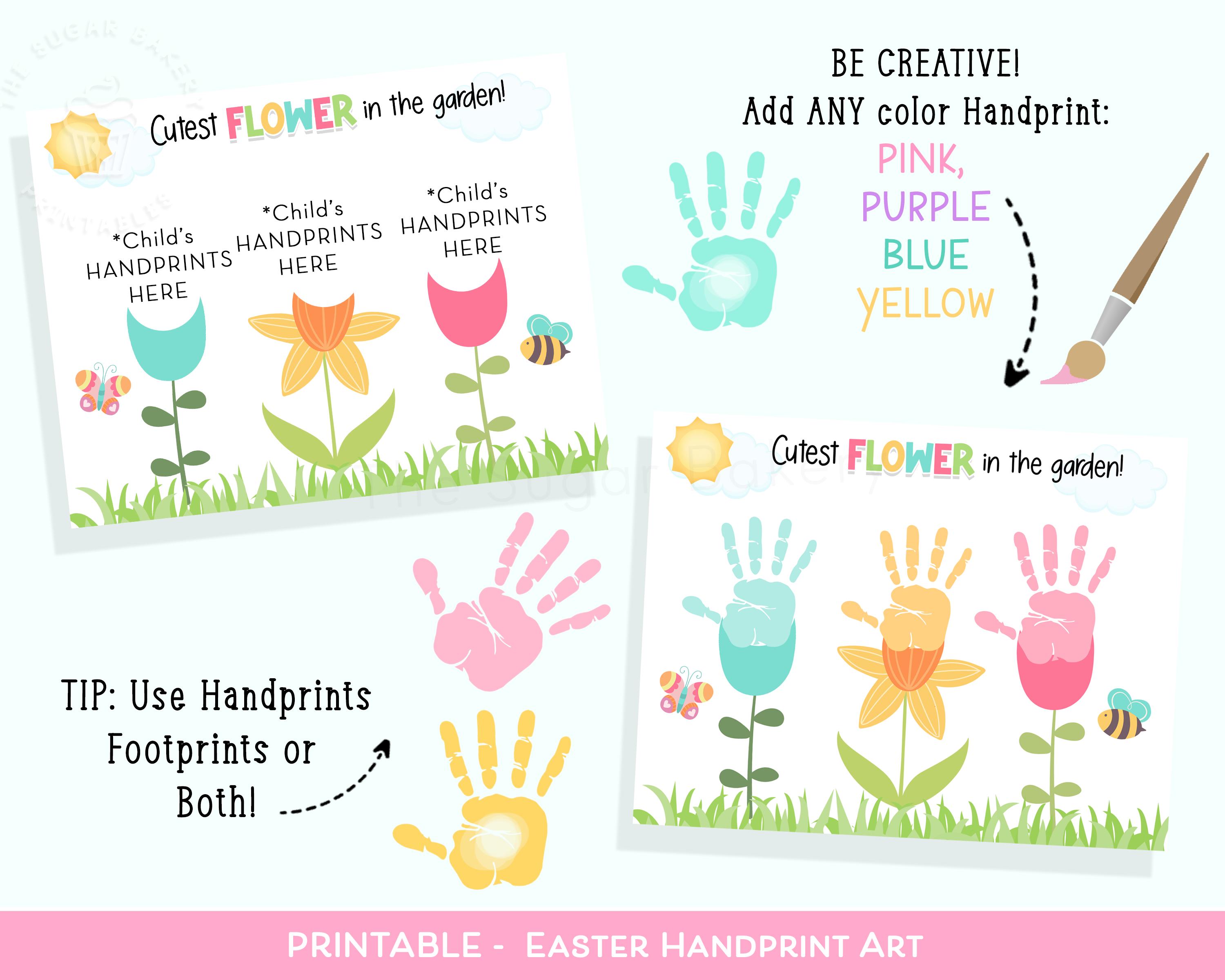 Spring Flower Handprint Craft Printable – Easter Flower Garden ...