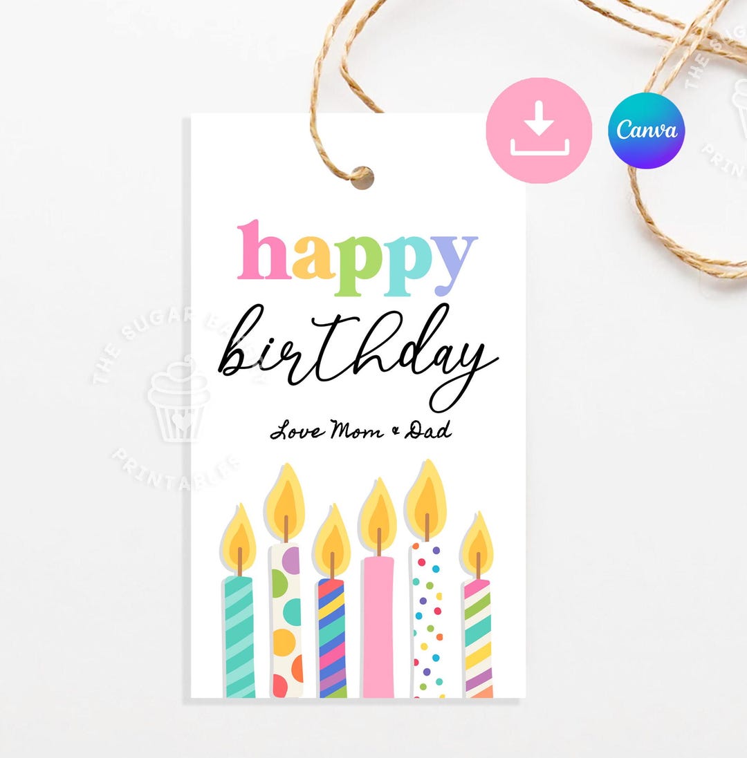 Printable Birthday Tags EDITABLE Happy Birthday Gift Tags for Kids ...
