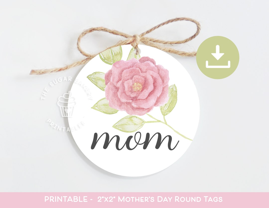 Happy Mother's Day Tag, Printable Mothers Day Gift Tags, Floral MOTHER ...