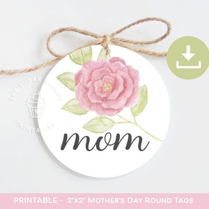 Happy Mother's Day Tag, Printable Mothers Day Gift Tags, Floral MOTHER ...
