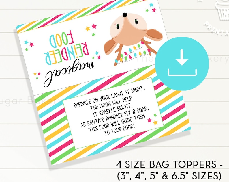 Printable Reindeer Food Topper, Magical Reindeer Food Bag Topper ...