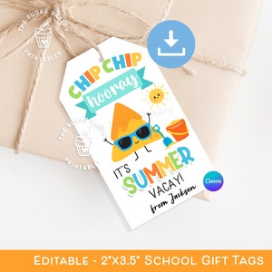 End of Year Student Gift Tags CHIP CHIP Hooray Tag Gifts for STUDENTS ...