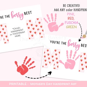 Mothers Day Berry Handprint Strawberry HANDPRINT Art for Kids BERRY ...