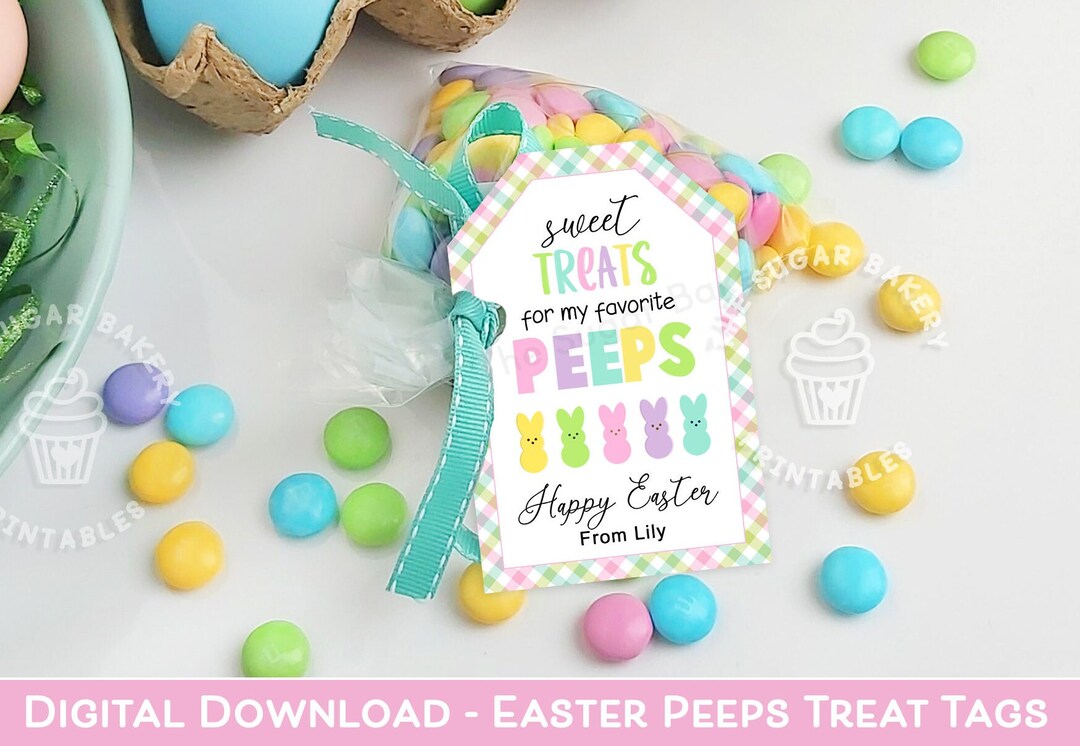 Treats for My PEEPS Tag, EASTER Gift TAGS, Easter Cookie Tags, Peeps ...