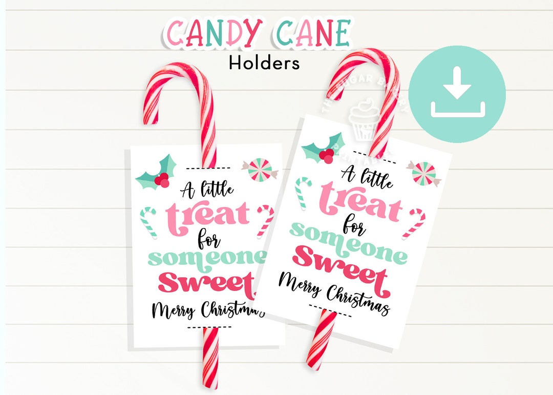 Printable Candy Cane Holder, Christmas Sweet Treat Tag, Candy Cane Tags ...