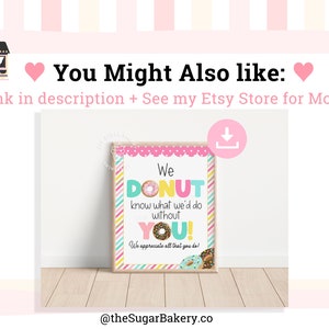Thanks a HOLE Bunch Donut Sign, Teacher Donut Sign, Staff Appreciation ...