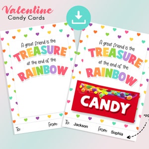 Printable Valentine Candy Cards for Kids, Valentine Candy Gift for ...
