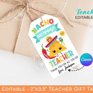 NACHO Average Teacher Tag, Teacher Appreciation Gifts, End of Year Gift ...