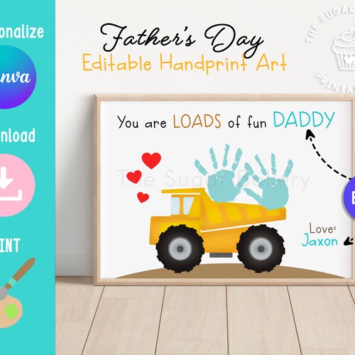 Father's Day Handprint Craft Printable Father's Day | Etsy