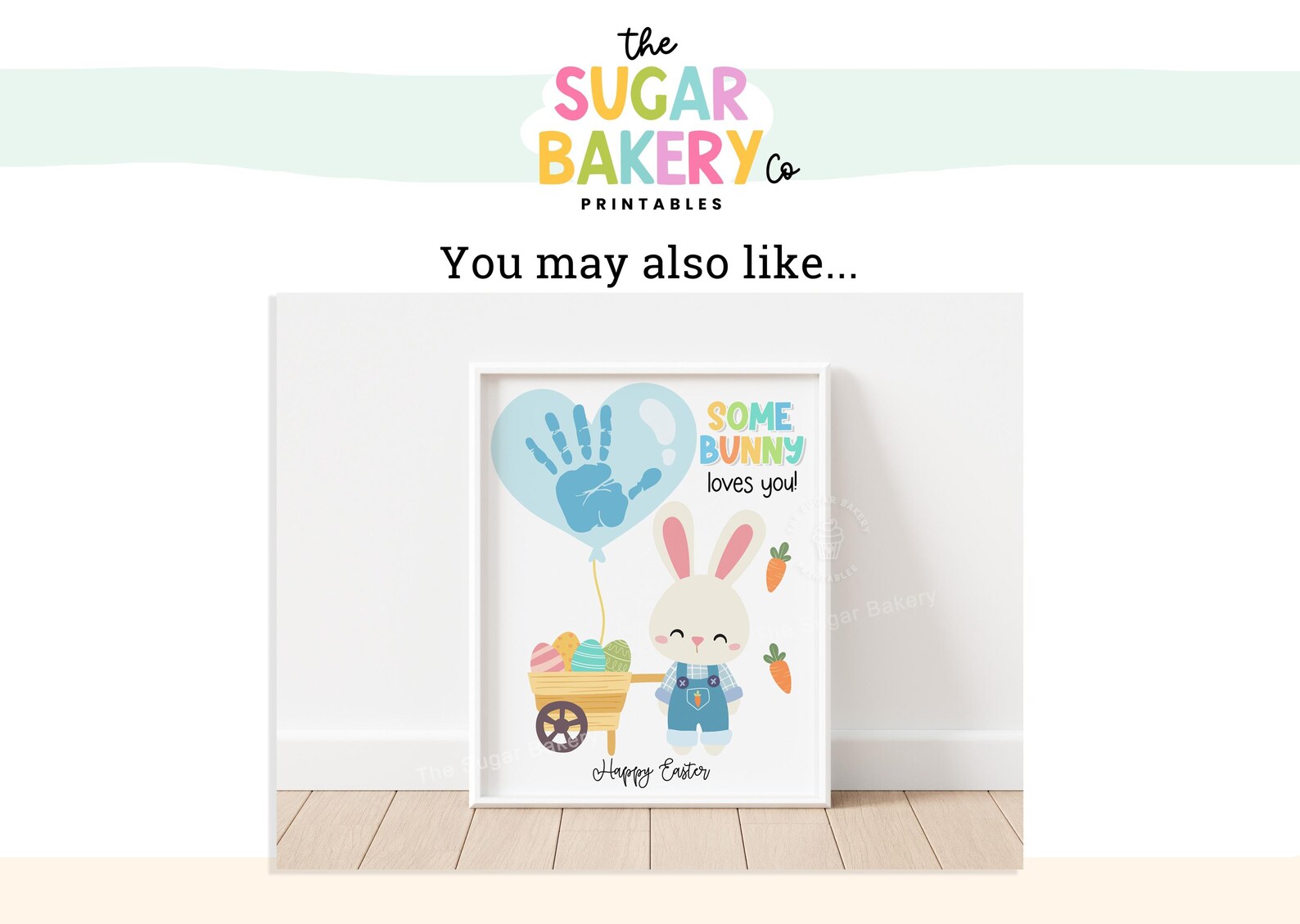 Easter HANDPRINT ART Printable Hoppy Easter Bunny Handprint Crafts Kids ...