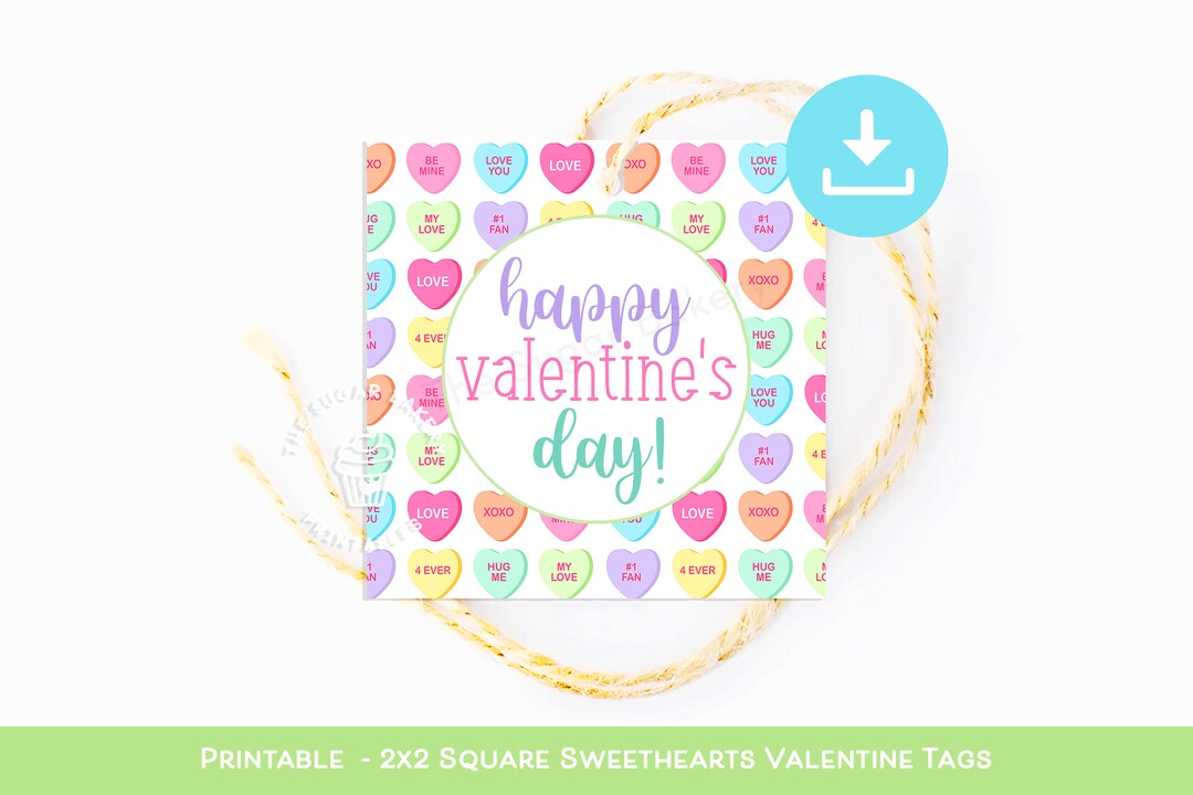 Valentine Treat Tag Printable, Conversation Hearts Tag, Sweet Treat Tag ...
