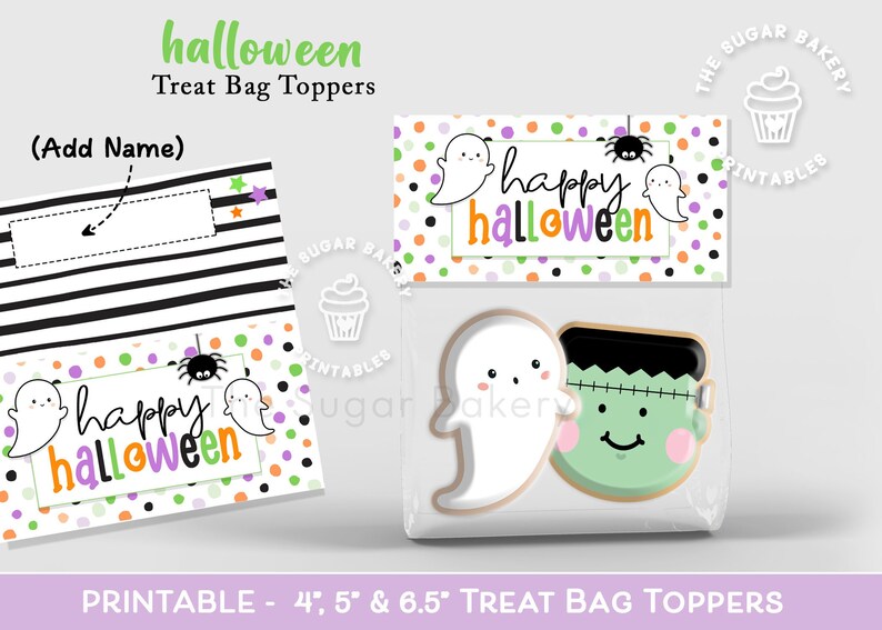Halloween TREAT Bag TOPPER 4 5 6.5 Goodie - Etsy
