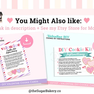 Valentine DIY COOKIE Kit Instructions, Printable Valentine Cookie Kit ...