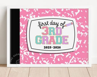 First Day of 3rd Grade Girly Printable Back to School - Etsy