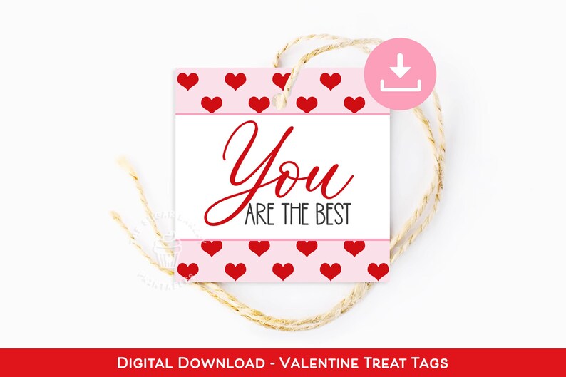 Printable Valentines Day Treat Tags for Teacher Student Classroom Favor ...