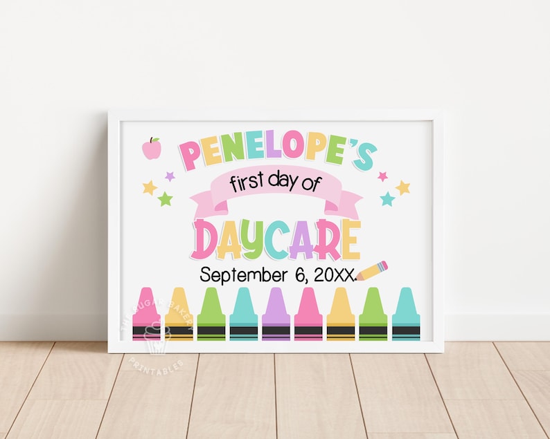 First Day of DAYCARE EDITABLE SIGN, 1st Day of Daycare, Editable ...