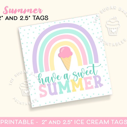 Have a Sweet Summer Tag Ice Cream Cookie Treat Tag TEACHER - Etsy