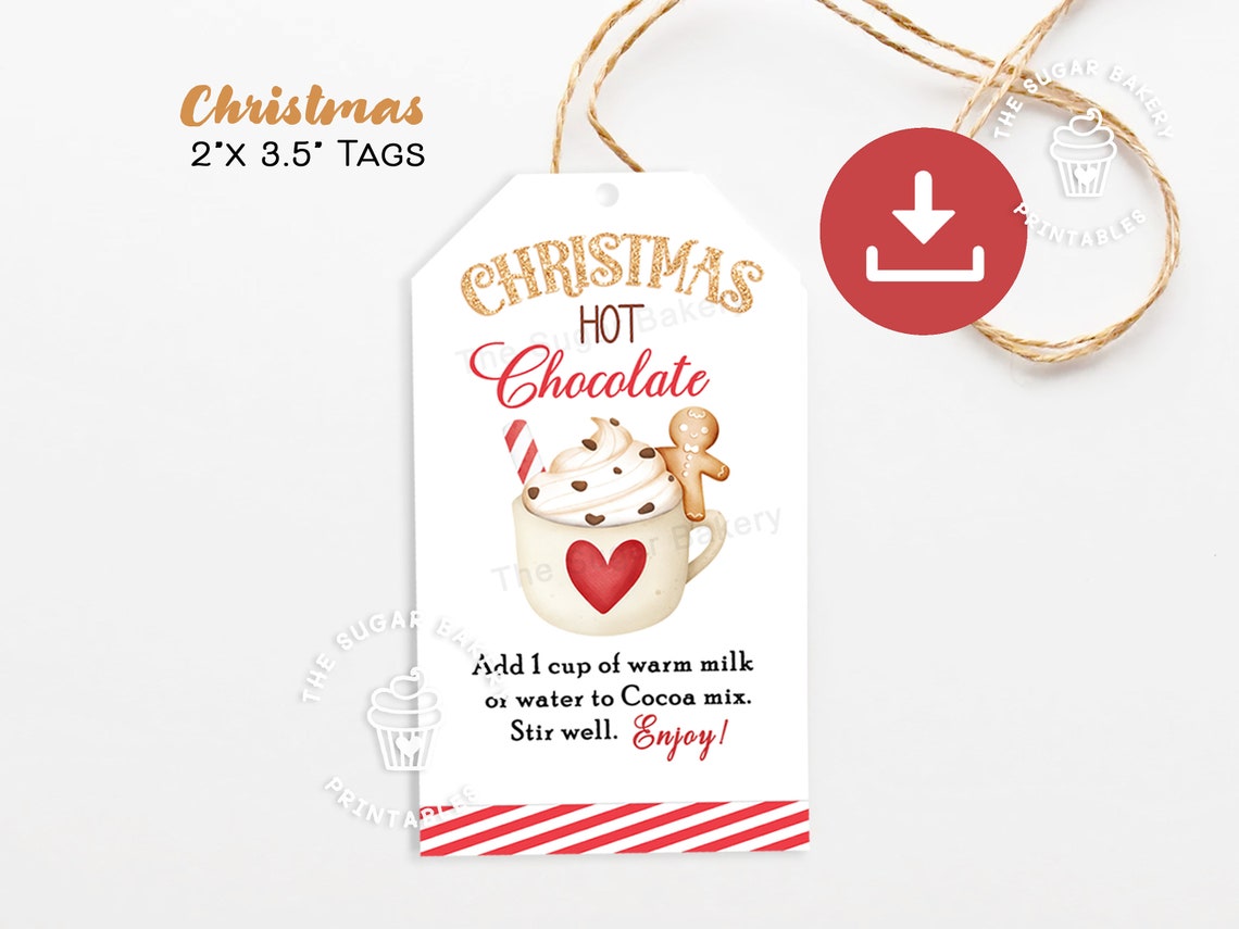 Printable Hot Chocolate Mix Gift Tags, Christmas Hot Cocoa Mix Tags ...