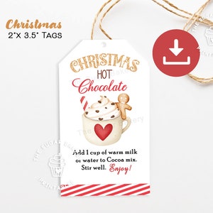 Printable Hot Chocolate Mix Gift Tags, Christmas Hot Cocoa Mix Tags ...