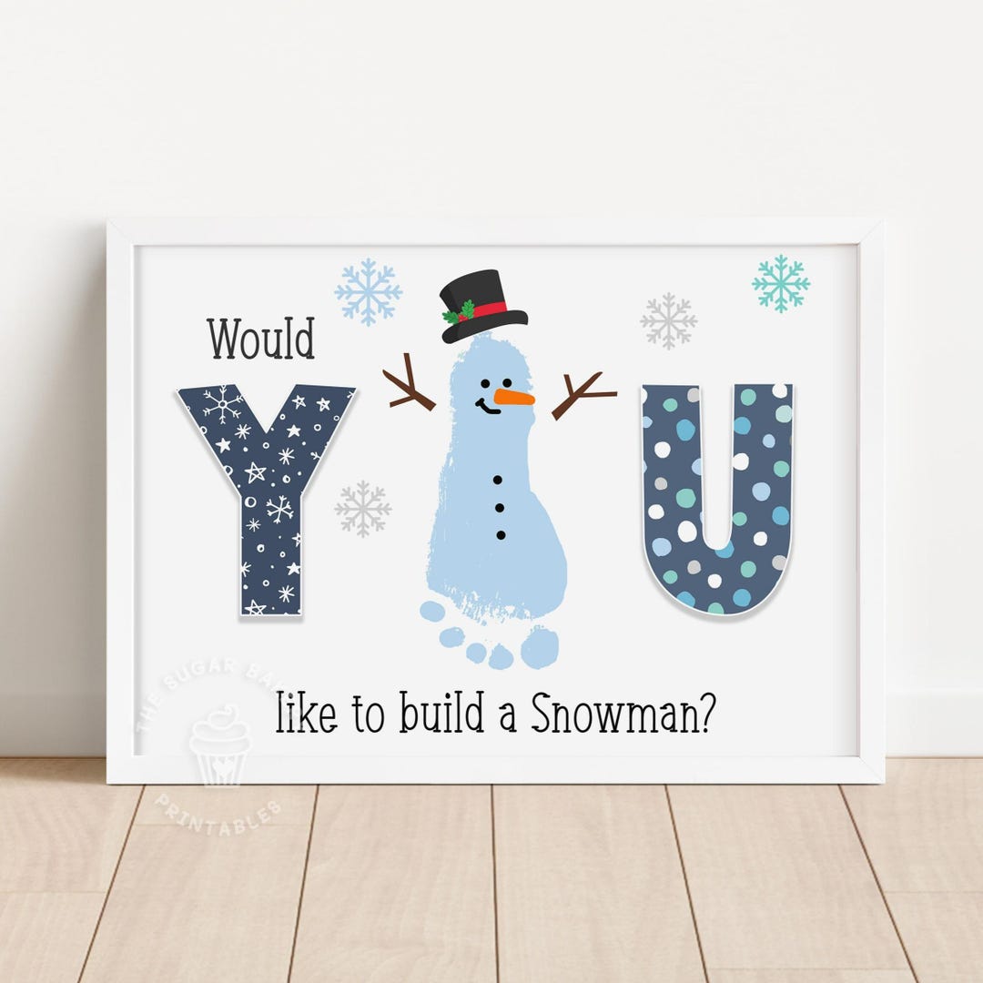 SNOWMAN Handprint Art, Christmas Handprint Craft, Snowman Winter ...