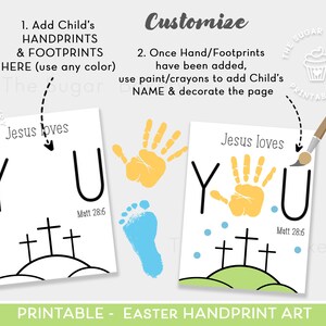 Easter Handprint Art, Easter Handprint Craft, He is Risen, Jesus Loves ...