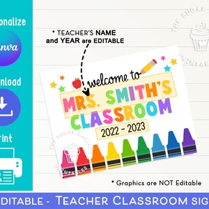 First Day of School CLASSROOM SIGN, Welcome to My Classroom, EDITABLE ...