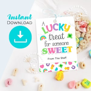 A LUCKY Treat for Someone SWEET Tags, Printable Lucky Charm TAG, St ...